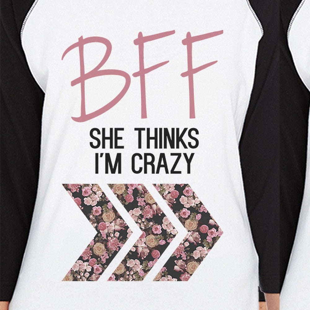 BFF Floral Crazy Best Friend Matching Baseball Jerseys Sister Gifts ...