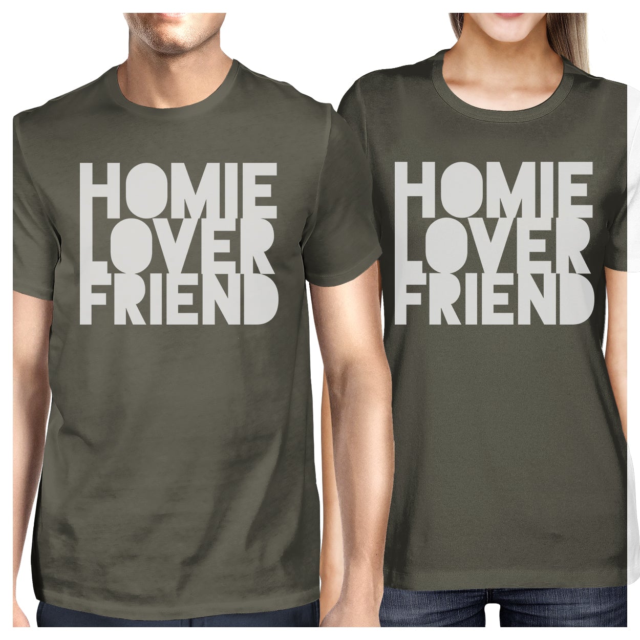 Homie Lover Friend Matching Couple Dark Grey Shirts | 365 In Love – 365 ...