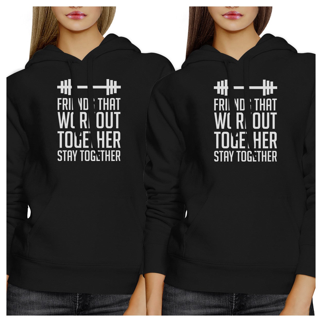 Friends That Workout Together BFF Matching Black Hoodies | 365 In Love ...