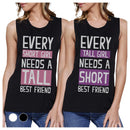 Tall Short Friend BFF Matching Tank Tops Women's Cute Graphic Tanks ...