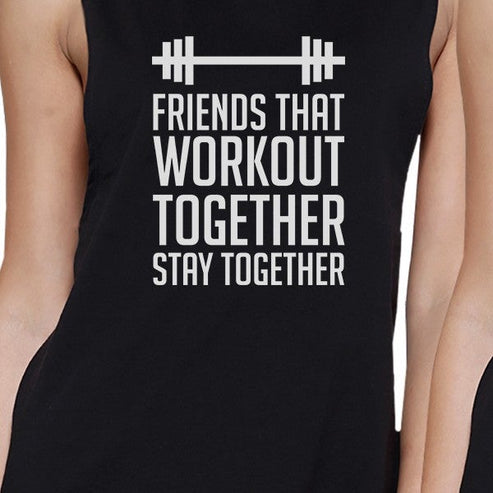 Friends That Workout Together BFF Matching Black Muscle Tops | 365 In ...