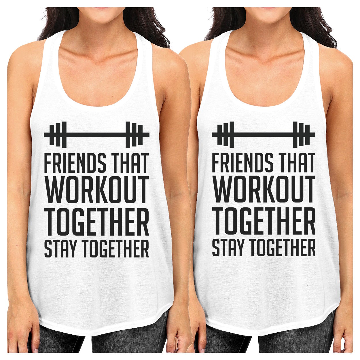 Friends That Workout Together BFF Matching White Tank Tops | 365 In ...
