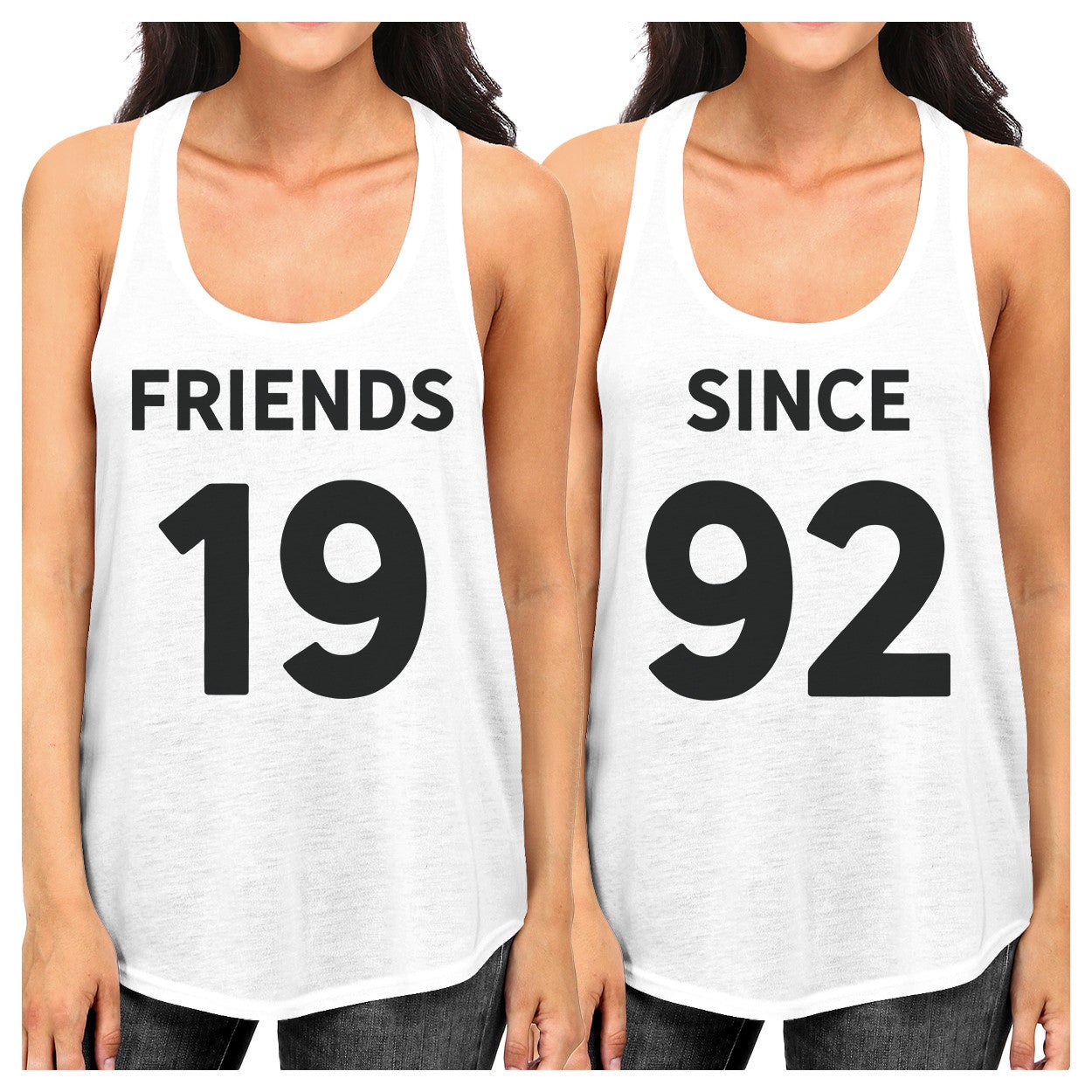 Friends Since Custom Years BFF Matching White Tank Tops | 365 In Love ...
